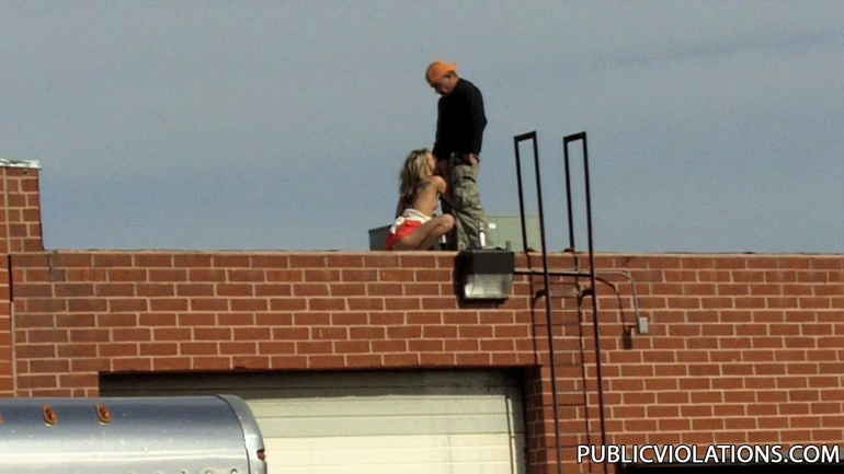 Outdoor Public Sex Rooftop Blowjob From A Xxx Dessert Picture 3